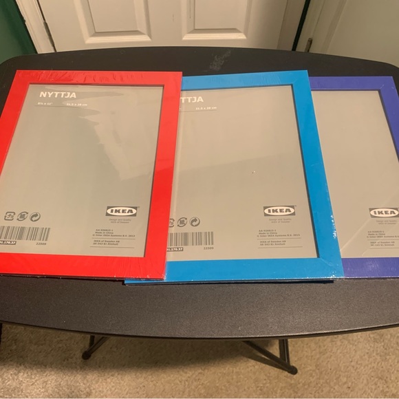 IKEA | Wall Decor | Ikea Nyttja Frame Trio Bold Red Bright Blue Rich ...